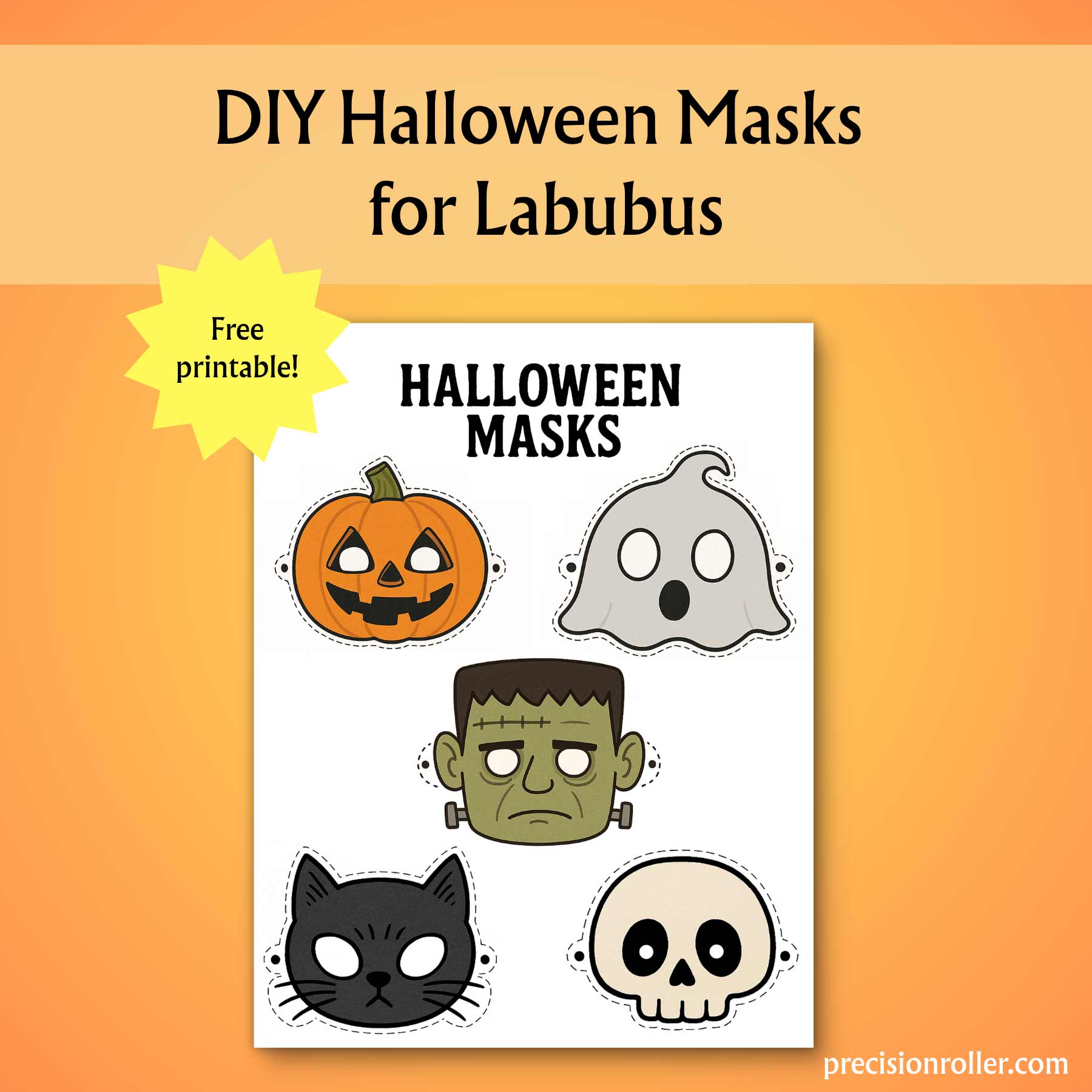 Free Printable Halloween Masks for Labubus! - Precision Printables