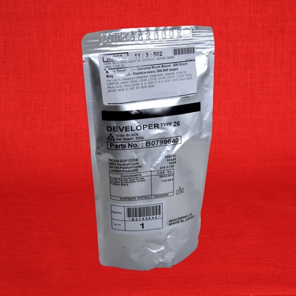 Ricoh TYPE 26 (B079-9640) Black Developer, Genuine (A1922)