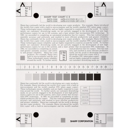 Sharp UKOG-0121FCZ3 OEM Test Chart - Black only, Genuine (A5775)