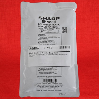 Sharp BP-70M31 Black Developer, Genuine (G4959)