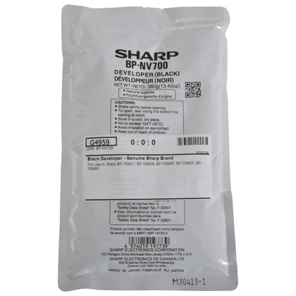 Sharp BP-50M31 Black Developer, Genuine (G4959)